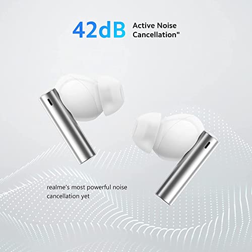 realme Buds Air 3 Wireless Earbuds, Active Noise Cancellation, 10mm Dynamic Bass Boost Driver, Up to 30 Hours Playtime, IPX5 Water Resistance - (White)