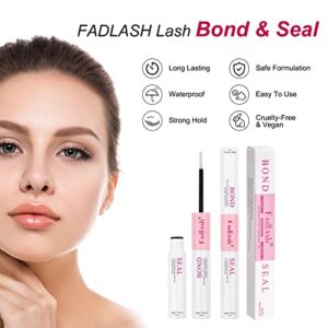 FADLASH DIY Eyelash Extension Kit, 240Pcs Lash Clusters with Lash Bond and Seal, Clusters Eyelash Applicator Tool, D Curl Thin Band DIY Lash Extension Kit Easy to Apply (30D+40D Kit)