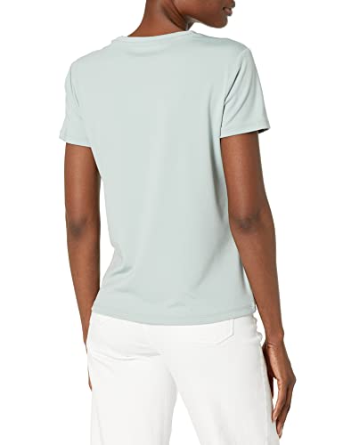 Calvin Klein Women's Comfortable Casual Crew Neck Nylon Spandex Short Sleeve, Jadeite