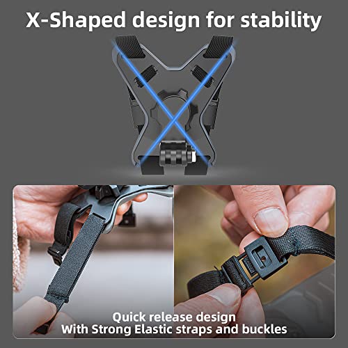 Updated Motorcycle Helmet Chin Strap Mount with Phone Clip Compatible with iPhone 14/14Pro/14 Plus, iPhone 13/13 Pro, iPhone X/XS/XR, Samsung, LG, Pixel, Huawei, Xiaomi and More (Updated Version)