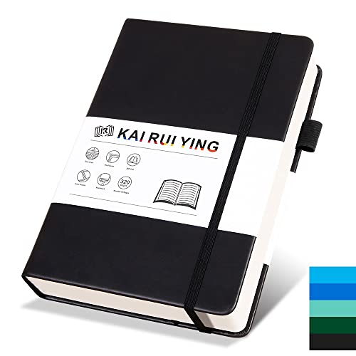 KaiRuiYing Lined Journal Notebook with Pen Holder, 320 Pages Journals for Writing A5 Notebooks College Ruled for School/Office, PU Leather Journal for Men/Women, 100 Gsm Paper Thick Journal