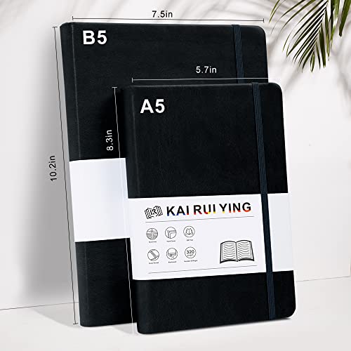 KaiRuiYing Lined Journal Notebook with Pen Holder, 320 Pages Journals for Writing A5 Notebooks College Ruled for School/Office, PU Leather Journal for Men/Women, 100 Gsm Paper Thick Journal