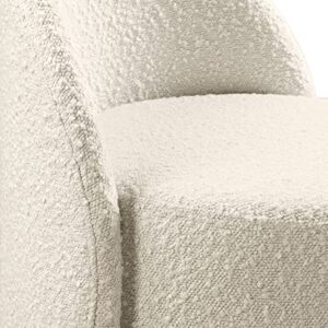 OSP Home Furnishings Lystra Swivel Barrel Vanity Chair with Textured Boucle Fabric, Cream