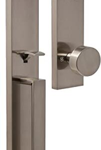 Weslock Xanthis Single Cylinder Handle Set with Mesa Knob (Satin Nickel, Keyed Handleset)