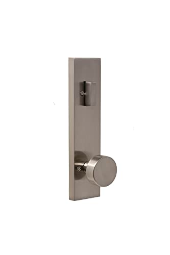 Weslock Xanthis Single Cylinder Handle Set with Mesa Knob (Satin Nickel, Keyed Handleset)