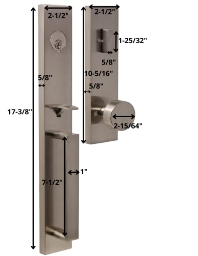 Weslock Xanthis Single Cylinder Handle Set with Mesa Knob (Satin Nickel, Keyed Handleset)