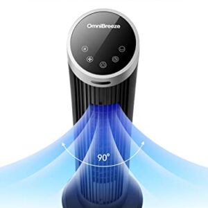 OmniBreeze Digital Electric Tower Fan, with Remote Control, LED Display, Standing Bladeless Floor Fans Cooling and Quite Indoor Living Room Bedroom use (36 Inch)…