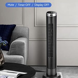 OmniBreeze Digital Electric Tower Fan, with Remote Control, LED Display, Standing Bladeless Floor Fans Cooling and Quite Indoor Living Room Bedroom use (36 Inch)…