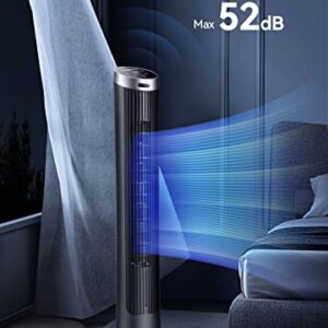 OmniBreeze Digital Electric Tower Fan, with Remote Control, LED Display, Standing Bladeless Floor Fans Cooling and Quite Indoor Living Room Bedroom use (36 Inch)…