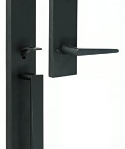 Weslock Xanthis Single Cylinder Entry Handle Set with Philtower Lever (Keyed Handleset, Matte Black)