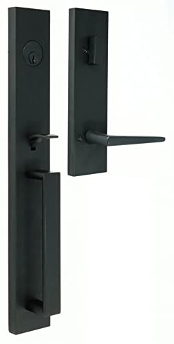 Weslock Xanthis Single Cylinder Entry Handle Set with Philtower Lever (Keyed Handleset, Matte Black)