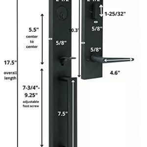 Weslock Xanthis Single Cylinder Entry Handle Set with Philtower Lever (Keyed Handleset, Matte Black)