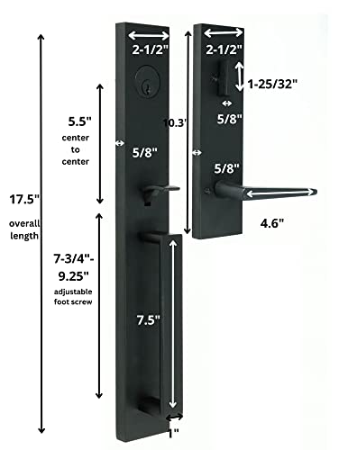 Weslock Xanthis Single Cylinder Entry Handle Set with Philtower Lever (Keyed Handleset, Matte Black)