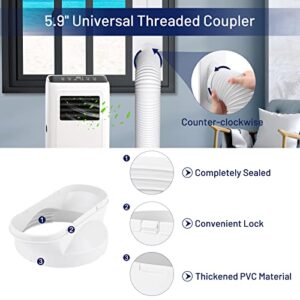 Winpull Portable Air Conditioner Windows Vent Kit with 5.9'' Exhaust Hose, Upgraded Interlocking Thickened Plate Window Seal for Portable AC, Universal Sliding AC Vent Kit