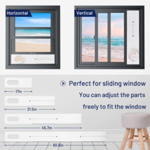 Winpull Portable Air Conditioner Windows Vent Kit with 5.9'' Exhaust Hose, Upgraded Interlocking Thickened Plate Window Seal for Portable AC, Universal Sliding AC Vent Kit