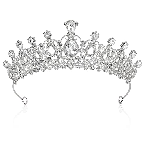 Jaciya Crystal Crowns Rhinestone Tiara for Women Bridal Headband Girls Hair Accessories for Wedding Prom Birthday Cosplay