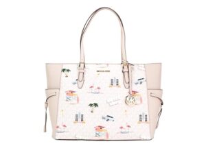 michael kors gilly large jet set drawstring top zip tote (light powder blush miami)