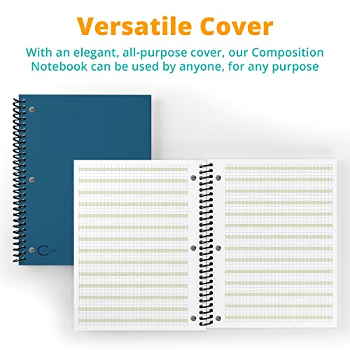 Channie's Youth Composition Notebook - Handwriting Practice, Improvement Journal for Kids, Older Learners, & Special Needs Students, Calligraphy Workbook with Special Writing Blocks, Blue