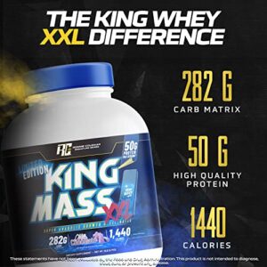 Ronnie Coleman Signature Series King Mass XXL Mass Gainer Protein Powder, Muscle Gainer, 50g Protein, 285g Carbohydrates, 1,400+ Calories, Creatine and Glutamine, 6lb (Vanilla (6 Pound))