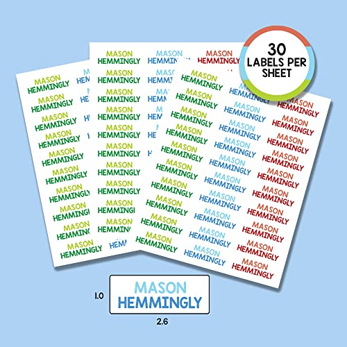 Boy Name Labels (30 Count) for Daycare, School Supplies and Camp. Waterproof DIshwasher Safe Personalized Stickers for Kids in Vide Gamer Theme