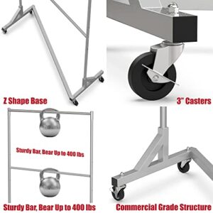 Simple Houseware Commercial Z Base Double Rod Garment Rack