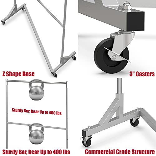 Simple Houseware Commercial Z Base Double Rod Garment Rack