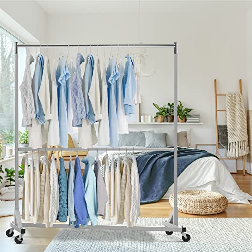 Simple Houseware Commercial Z Base Double Rod Garment Rack