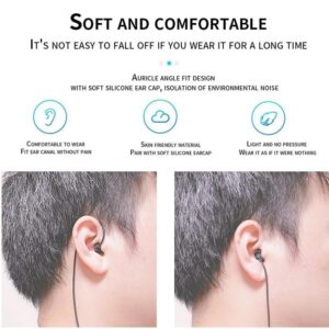 3.5mm Jack Spring Earphones Single Side Earphone One Side Headphones Wired Headset in Ear Heavy Bass Earbuds Noise Isolating Earplugs for Mobile Phone MP3 Computer