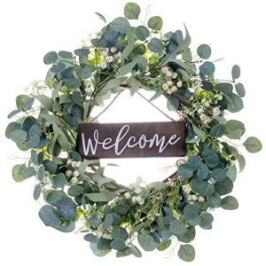 18 inch wreaths for front door spring summer green eucalyptus wreath for front door wreaths for front door outside all seasons