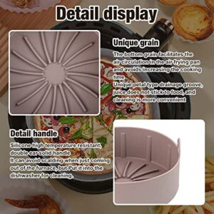 Reusable Airfryer Silicone Basket Pot Easy To Clean Oven Baking Tray Round Liner Pizza Plate Grill Pan Mat Air Fryer Accessories (Color : GrayE)