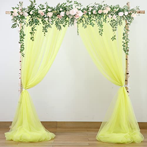 Yellow Tulle Backdrop Curtains for Parties 10ft X 8ft Sheer Backdrop Curtains for Sunflower Honeybee Baby Shower Birthday Party Photoshoot Background Decorations