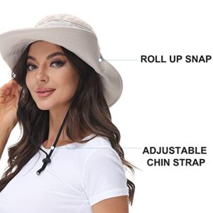 Summer Sun Hat Women Wide Brim Breathable Outdoor Hiking Hat Summer Fishing Hat with Adjustable Drawstring