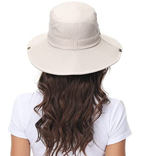 Summer Sun Hat Women Wide Brim Breathable Outdoor Hiking Hat Summer Fishing Hat with Adjustable Drawstring