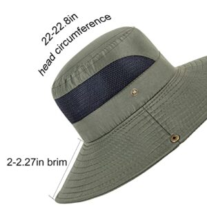 Summer Sun Hat Women Wide Brim Breathable Outdoor Hiking Hat Summer Fishing Hat with Adjustable Drawstring