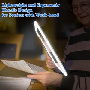 NZQXJXZ 5X Large Magnifying Glass for Reading Rechargeable Full Book Page Magnifier 6x9 Book Lights Magnifiers with 43 Ultra Bright LED Light Lightweight for Low Eyesight Person and Seniors to Read