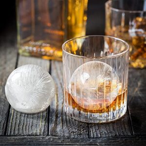 Ice Cube Tray, Morfone Silicone Round Ice Ball Mold& Square Large Ice Mold Combo with Lid, Funnel Design Easy-Release Reusable Ice Ball Maker for Whiskey, Cocktail, Bourbon, Homemade Drinks