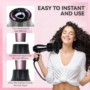 Diffuser Attachment For Hair Dryer, Diffuser Hair Dryer, Hair Diffuser For Curly Hair, Universal Blow Hair Dryer Defuzzer for Curly Wavy Women for 1.4-2.4'' Nozzle, Anniversary Birthday Gifts for Her