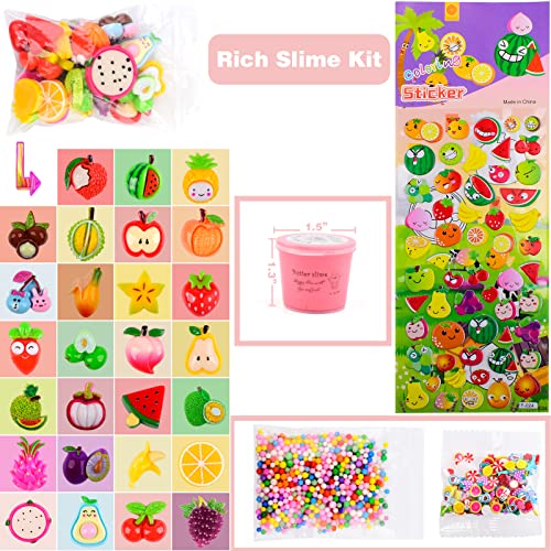 Slime Kit with 54 Pack Mini Butter Slime,Non-Sticky and Super Soft, for Girls 10-12, Fruit Party Favors Kids,Birthday Gift, DIY Putty Toy Boys