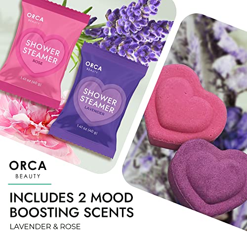 6PC Heart-Shaped Shower Steamers Aromatherapy, HUGE Shower Bomb 1.4OZ, Birthday Gifts for Women, Rose & Lavender Shower Steamer, Shower Bombs Aromatherapy, Shower Tablets for Self Care Gifts for Women