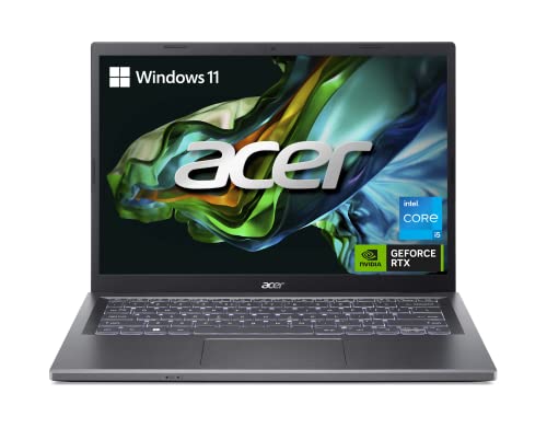 acer Aspire 5 14 Slim Laptop | 14" WUXGA (1920 x 1200) IPS | Intel Core i5-1335U | NVIDIA GeForce RTX 2050 | 16GB DDR4 | 512GB Gen 4 SSD | Wi-Fi 6E | USB4/Thunderbolt 4 | Backlit KB | A514-56GM-5932