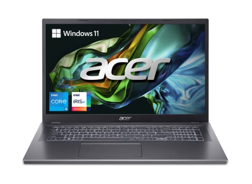 Acer Aspire 5 17 Slim Laptop | 17.3" FHD (1920 x 1080) IPS | Intel Core i5-1335U | Intel Iris Xe Graphics | 8GB LPDDR5 | 512GB Gen 4 SSD | Wi-Fi 6E | USB4/Thunderbolt 4 | Backlit KB | A517-58M-59S6