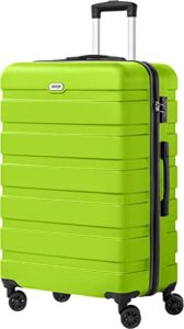 anyzip luggage pc abs hardside lightweight suitcase with 4 universal wheels tsa lock checked-large 28 inch apple green