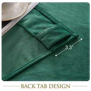 StangH Pine Green Velvet Curtains 96 inches Long, Room Darkening Window Drapes Elegant Home Decoration for Bedroom/Party Backdrop/Dining Room, W52 x L96, 2 Panels