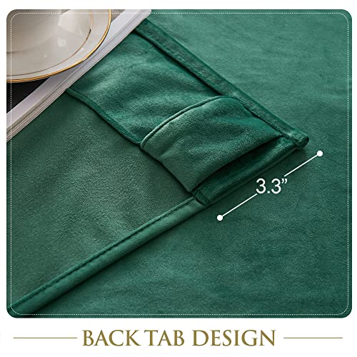 StangH Pine Green Velvet Curtains 96 inches Long, Room Darkening Window Drapes Elegant Home Decoration for Bedroom/Party Backdrop/Dining Room, W52 x L96, 2 Panels