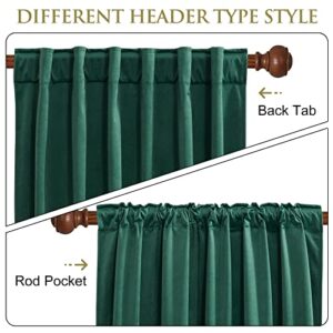 StangH Pine Green Velvet Curtains 96 inches Long, Room Darkening Window Drapes Elegant Home Decoration for Bedroom/Party Backdrop/Dining Room, W52 x L96, 2 Panels