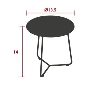 Fermob - Cocotte Occasional Table - Modern Steel Side Table for Playful Living Spaces - Lightweight & Moveable - H 13.5in - Acapulco Blue