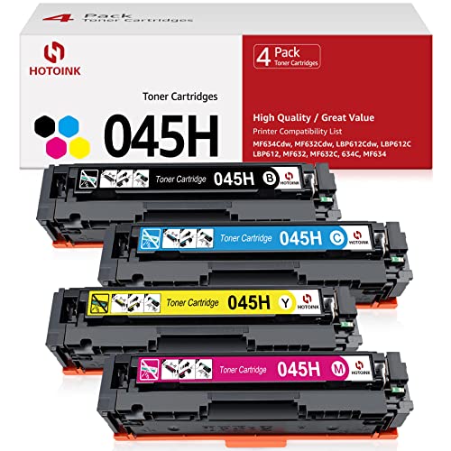 045H Toner MF634cdw Replacement for Canon 045H 045 Toner Cartridge CRG-045H for Canon Color ImageCLASS MF634Cdw MF632Cdw LBP612Cdw LBP612C MF632C 634C LBP612 MF632 MF634 Printer (4 Pack)