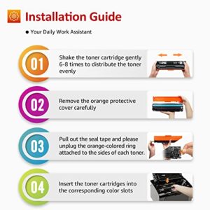 045H Toner MF634cdw Replacement for Canon 045H 045 Toner Cartridge CRG-045H for Canon Color ImageCLASS MF634Cdw MF632Cdw LBP612Cdw LBP612C MF632C 634C LBP612 MF632 MF634 Printer (4 Pack)