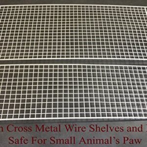 64" Extra Large Deluxe and Sturdy Wrought Iron 4-Tiers Tight 1/2-inch Bar Spacing for Ferret Chinchilla Sugar Glider Mice Rat Cage with Detachable Rolling Stand