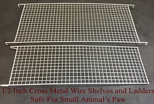 64" Extra Large Deluxe and Sturdy Wrought Iron 4-Tiers Tight 1/2-inch Bar Spacing for Ferret Chinchilla Sugar Glider Mice Rat Cage with Detachable Rolling Stand